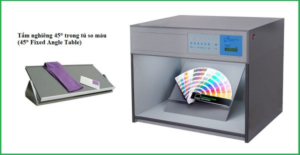 Tấm nghiêng chuẩn 45° trong tủ so màu